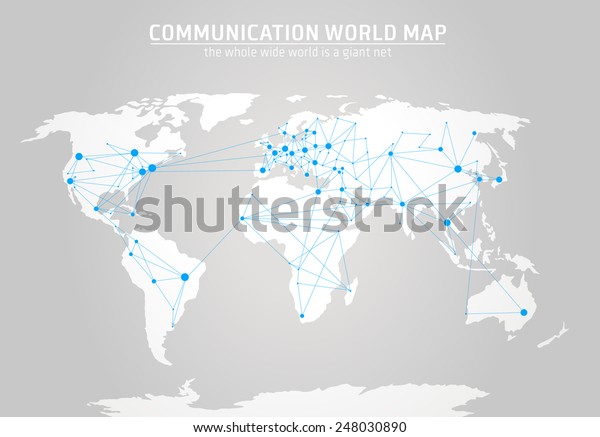 Communication World Map Vector 스톡 벡터(로열티 프리) 248030890 | Shutterstock