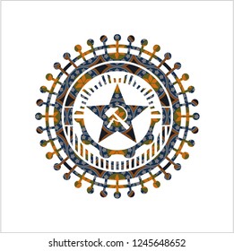 Communism Icon Inside Arabic Emblem Background Stock Vector (Royalty ...