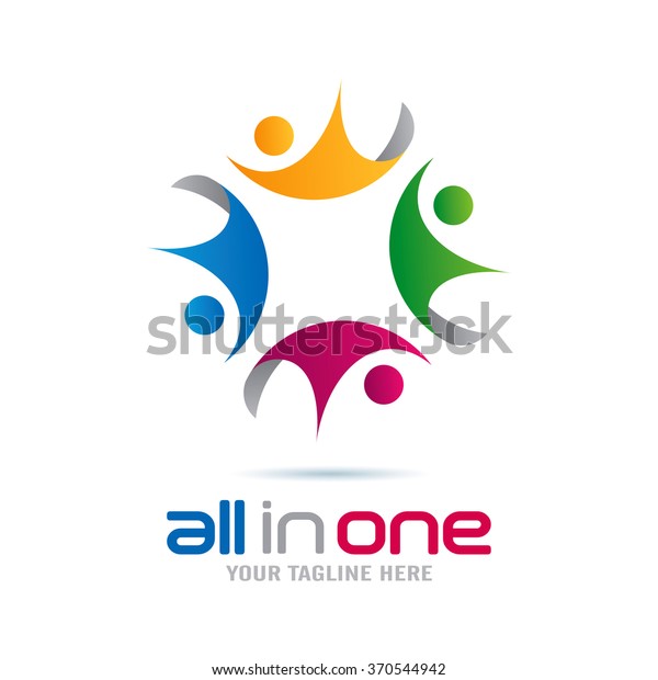 Community All One Logo Icon Elements Stock Vector (Royalty Free) 370544942