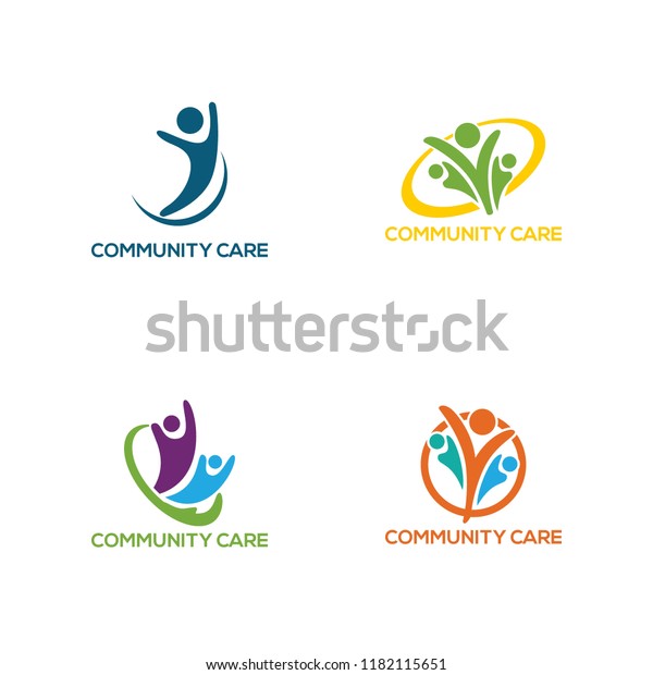 Community Care Logo Design Vector Illustration Stock Vector (Royalty ...