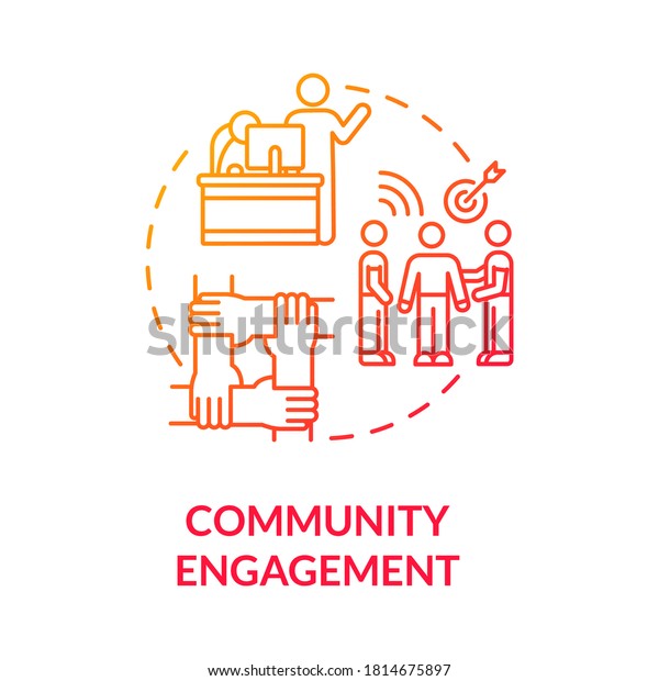 Community Engagement Red Gradient Concept Icon Stock Vector (Royalty ...
