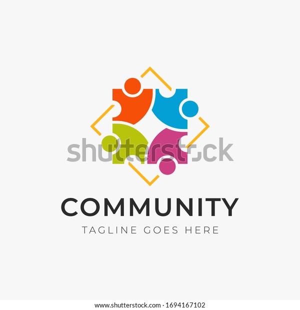 Community Human Teamwork Logo Design Vector Stock Vector (Royalty Free ...
