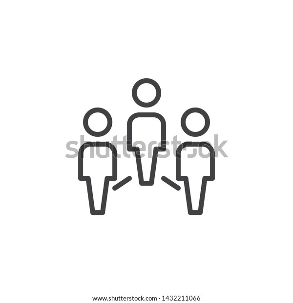 Community Line Icon Crowd People Linear Stock Vector (Royalty Free ...