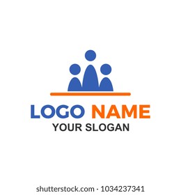 Community Logo Blue Orange Stock Vector (Royalty Free) 1034237341 ...