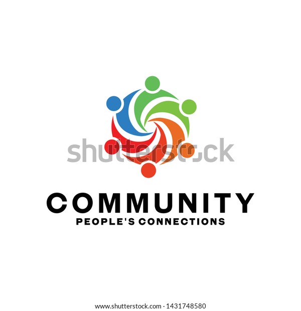 Community Logo Design Colorful Vector Concept Stock Vector (Royalty ...