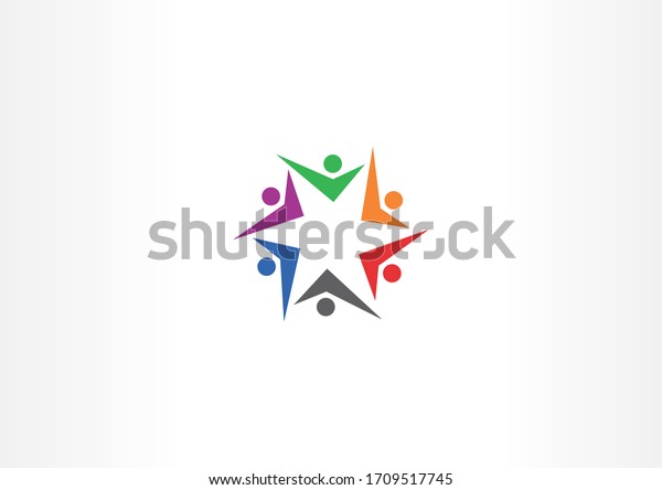 Community People Vector Colorful Logo Design Stock Vector (Royalty Free ...