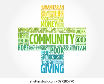 Community Word Cloud Collage Cross Concept Stock Vector (Royalty Free ...