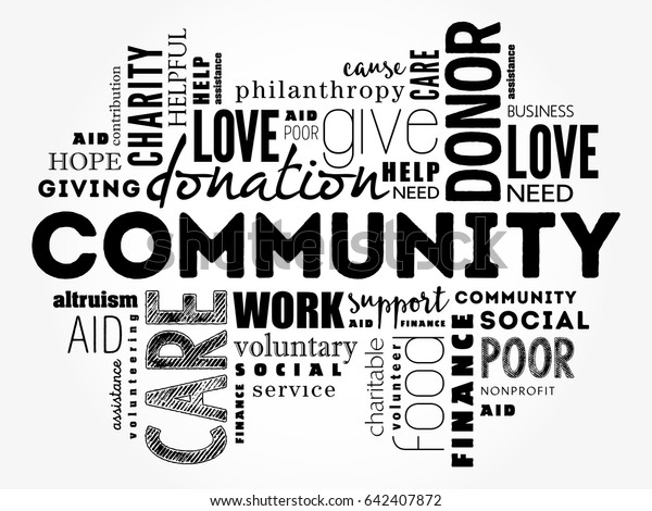 Community Word Cloud Collage Social Concept Stock Vector (Royalty Free ...