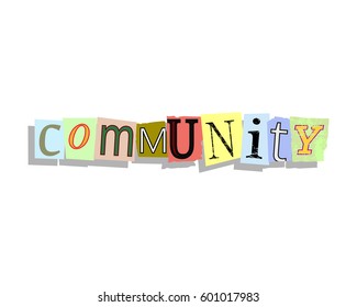 Community Word Torn Paper Letters Text Stock Vector (Royalty Free ...