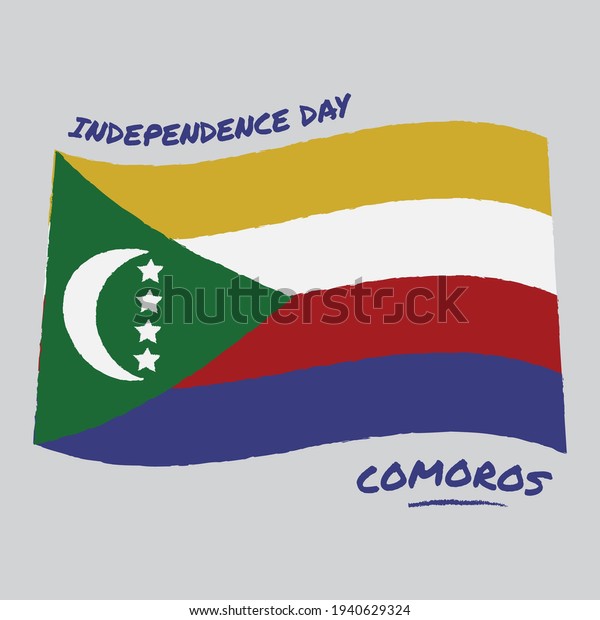 Comoros Independence Day Greetings Design Stock Vector (Royalty Free ...