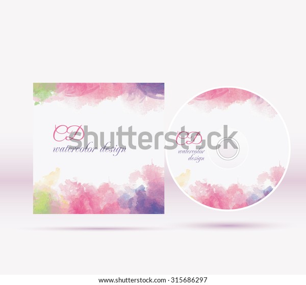 Compact Disk Cover Watercolor Design Stock Vector (Royalty Free ...