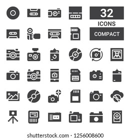 Compact Icon Set Collection 16 Filled Stock Vector (Royalty Free ...