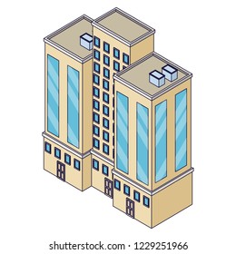 Vector Set Isometric Modern Buildings Cartoon Stock Vector (Royalty ...