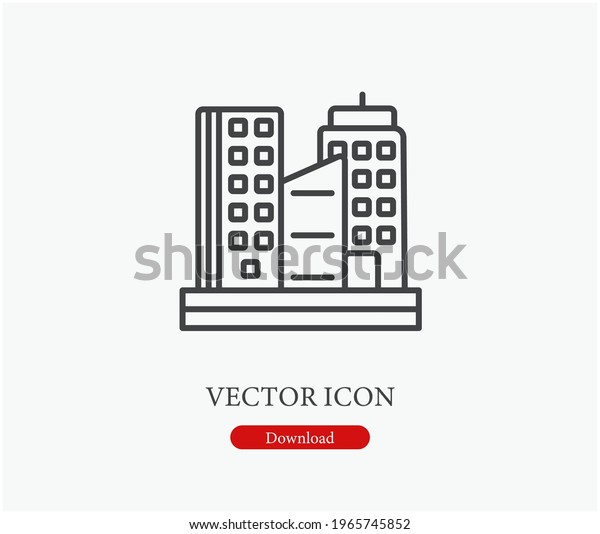 Company Building Vector Icon Editable Stroke Stock Vector (Royalty Free ...