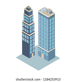 Vector Isometric Business Center Building Icon: เวกเตอร์สต็อก (ปลอดค่า ...