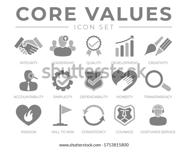 Company Core Values Icon Set Integrity Stock Vector (Royalty Free ...