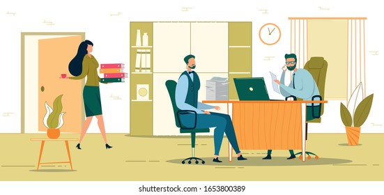 Company Director Office Flat Vector Illustration Stock Vector (Royalty ...