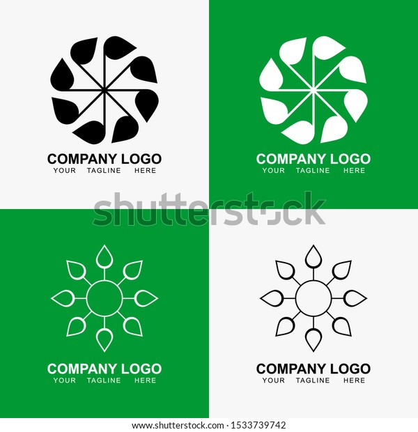 Company Logo Four Pack Leaf Shape Stock Vector (Royalty Free ...