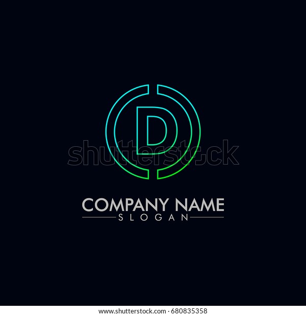 Company Logo Vector Letter D Green Stock Vector (Royalty Free ...