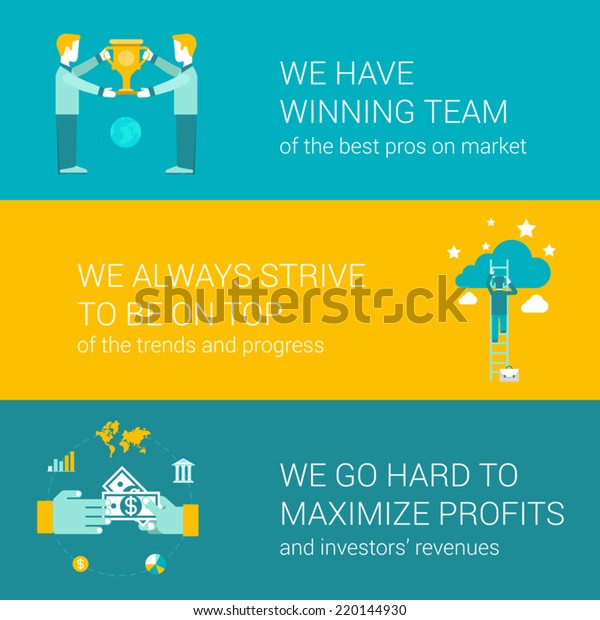 Company Motto Concept Flat Icons Set 스톡 벡터(로열티 프리) 220144930 | Shutterstock