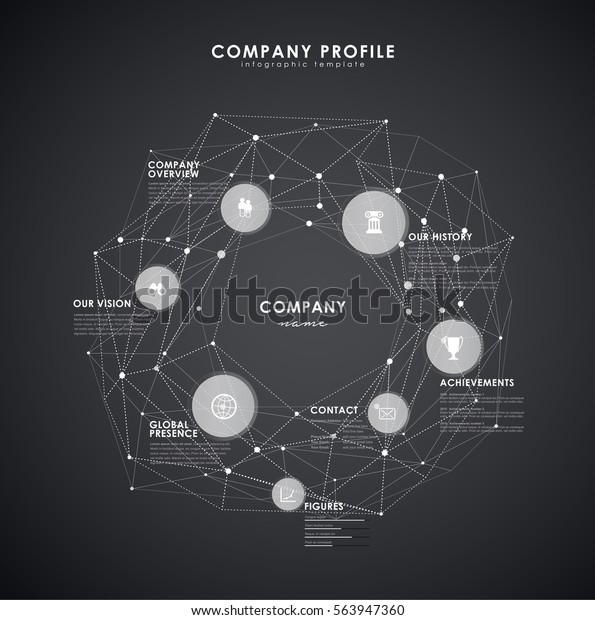 Company Profile Overview Template Circles Dots Stock Vector (Royalty ...