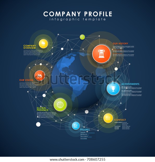 Company Profile Overview Template Colorful Circles Stock Vector ...