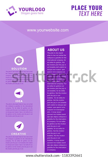 Company Purple Flyer Design Vector Illustration Stock Vector (Royalty ...