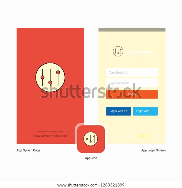 Company Setting Splash Screen Login Page Stock Vector (Royalty Free ...