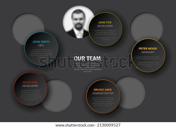 Company Team Dark Presentation Template Circle Stock Vector (Royalty ...