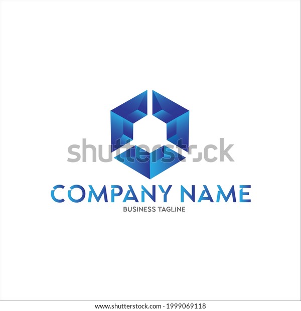 Company Vactor Shape Polygon Logo Stock Vector (Royalty Free ...