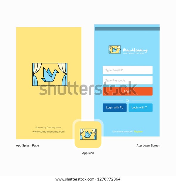 Company Window Splash Screen Login Page Stock Vector (Royalty Free ...