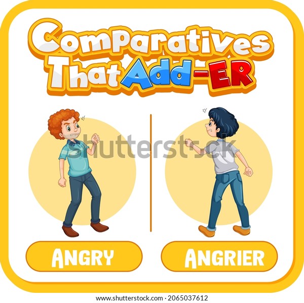 Comparative Adjectives Word Angry Illustration Stock Vector (Royalty ...