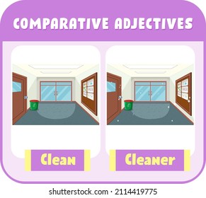 Comparative Adjectives Word Clean Illustration: เวกเตอร์สต็อก (ปลอดค่า ...