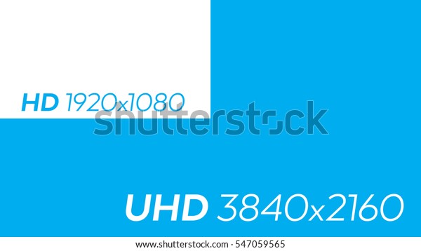Comparison Between Hd Video Size Uhd Stock Vector (Royalty Free ...