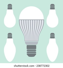 Comparison Lifetime Lighting Led Conventional Incandescent Stock Vector ...