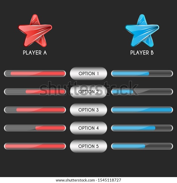 Comparison table of two players of a sports team or esport players for ...