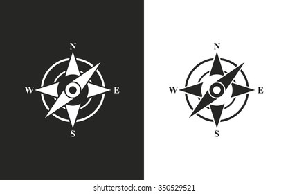 Compass Vector Icon White Illustration Isolated Stock Vector (Royalty ...