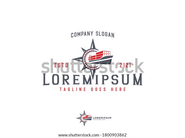 Compass Container Ship Logo Design Inspiration 库存矢量图（免版税）1800903862 ...