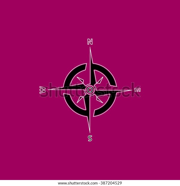 Compass Flat Symbol Pictogram Over Purple Stock Vector (Royalty Free ...