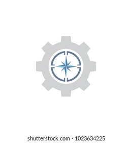 Compass Gear Logo Icon Design Stock Vector (Royalty Free) 1023634225 ...