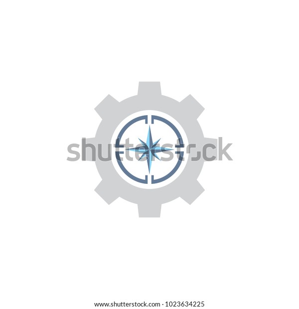 Compass Gear Logo Icon Design Stock Vector (Royalty Free) 1023634225 ...