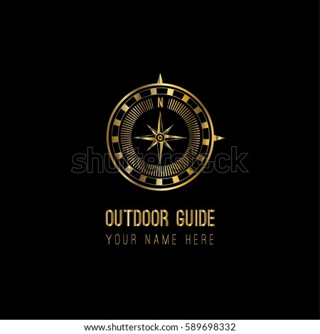 Compass Golden Vector Logo Design Template Stock Vector (Royalty Free ...