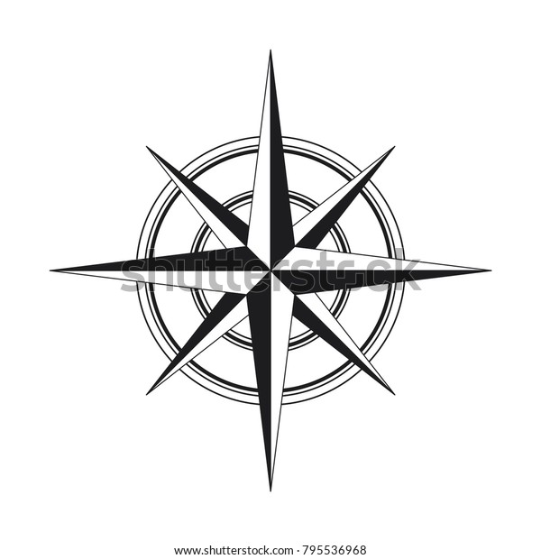 Compass Gray Simple Flat Icon Stock Vector (Royalty Free) 795536968