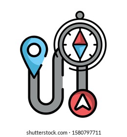 Compass Guide Device Road Vector Illustration: vector de stock (libre ...