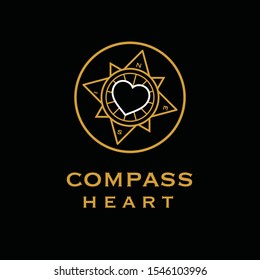 Compass Heart Logo Design Concept Stock Vector (Royalty Free ...