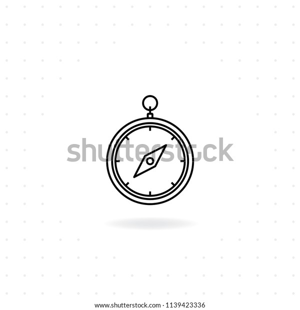 Compass Icon Black Thin Line Compass Stock Vector (Royalty Free ...