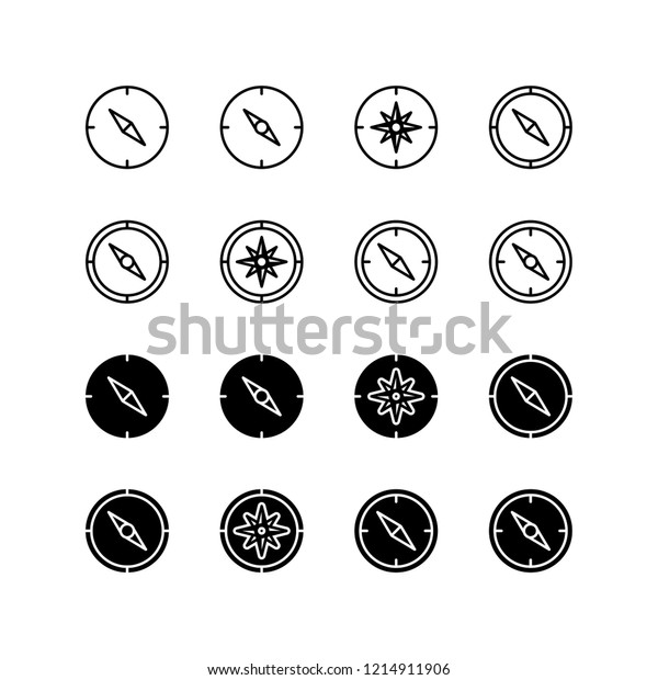 Compass Icon Logo Vector Symbol Stock Vector (Royalty Free) 1214911906