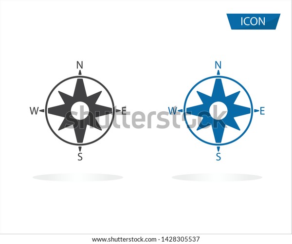 Compass Icon Nevigation Symbols Vector On Stock Vector (Royalty Free ...