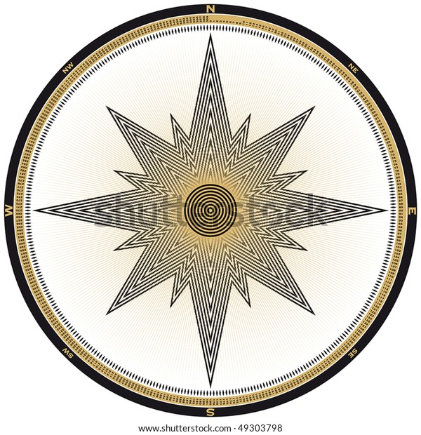 Compass Illustration Each 360 Degrees Marked Stock Vector (Royalty Free ...