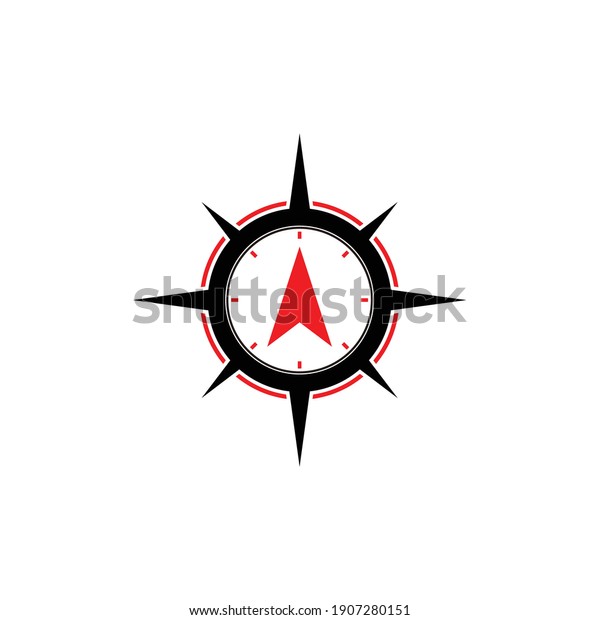 Compass Illustration Red Arrow Logo Design Stock Vector (Royalty Free ...